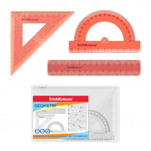 55537 Set geometrie plastic ErichKrause Glitter (ruler, square ...