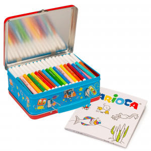 Carioci 42500 CARIOCA Metal Case 100+Coloring Album | Carioca