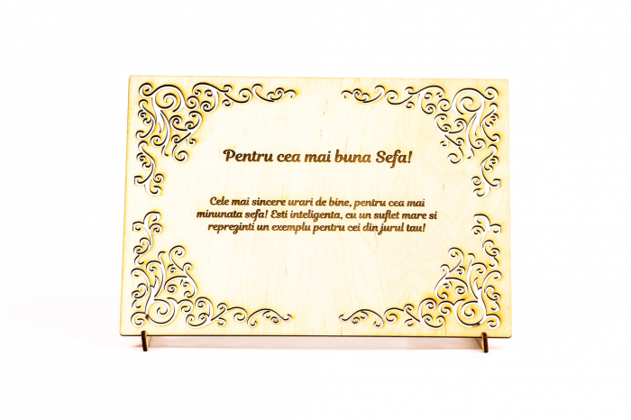 Diploma personalizata din lemn- Pentru cea mai buna Sefa! | Carte