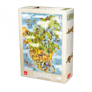 Puzzle 1000 America Cartoon Map DG 76779 | jocuri